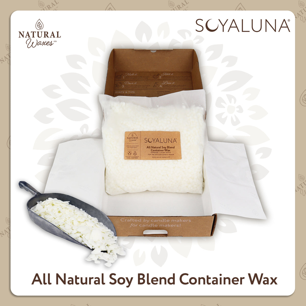SoyaLuna All Natural Soy Blend Container Wax - Aussie Candle Supplies