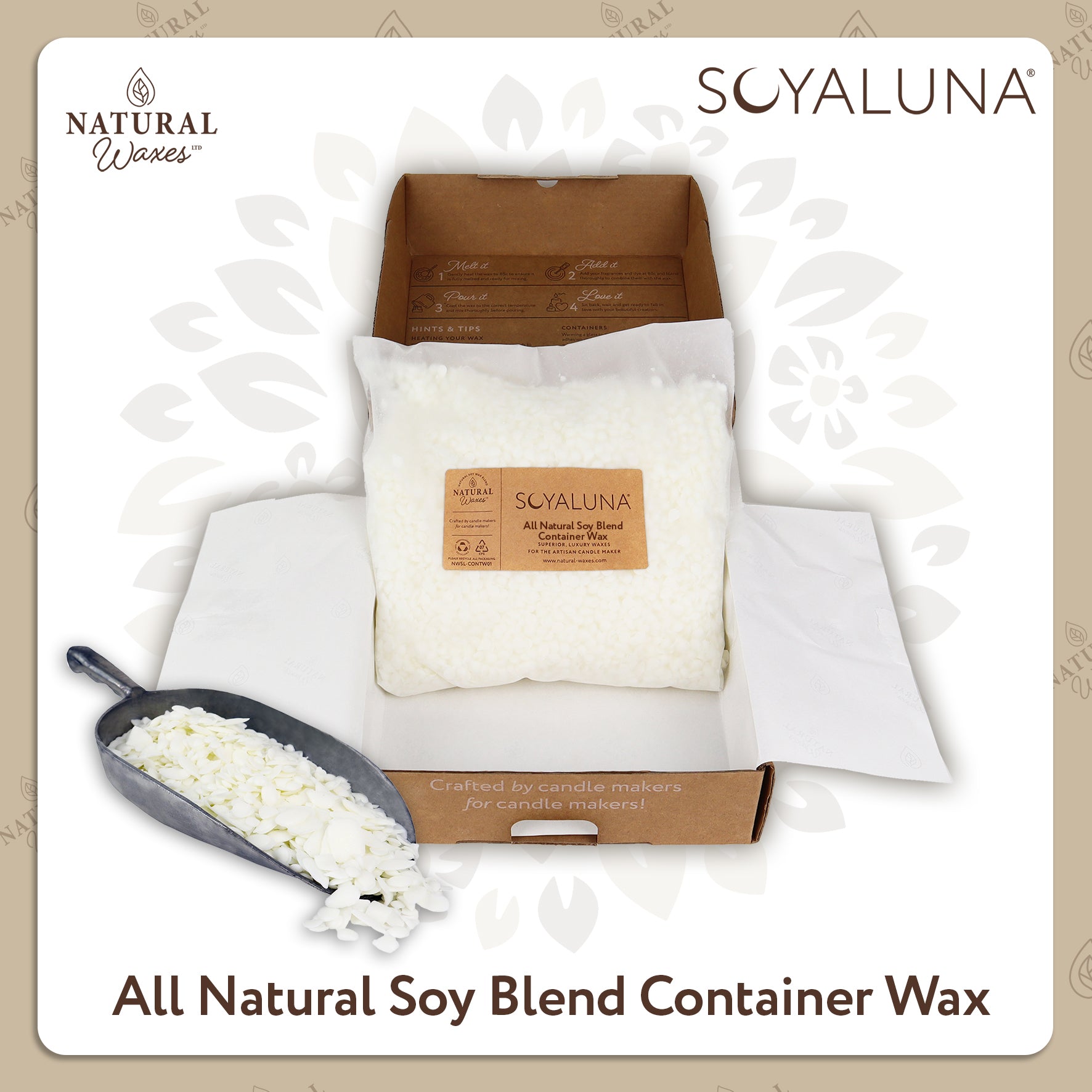 SoyaLuna All Natural Soy Blend Container Wax - Aussie Candle Supplies