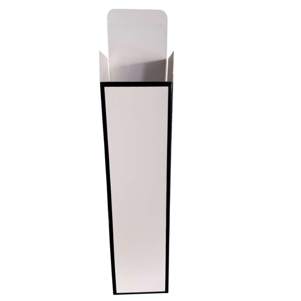 Matt White Reed Jar Box Black Trim - Aussie Candle Supplies