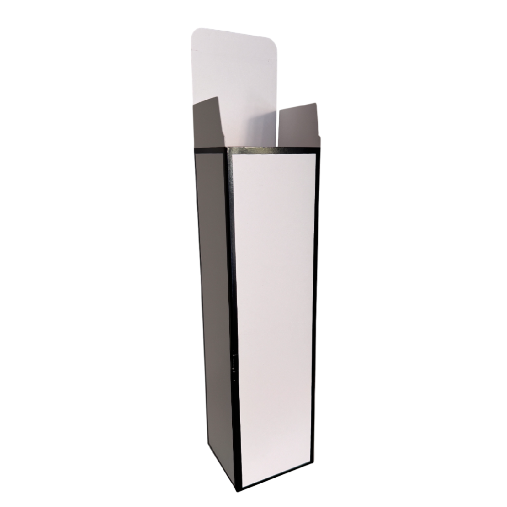 (New) Matt White Reed Jar Box Black Trim - Aussie Candle Supplies